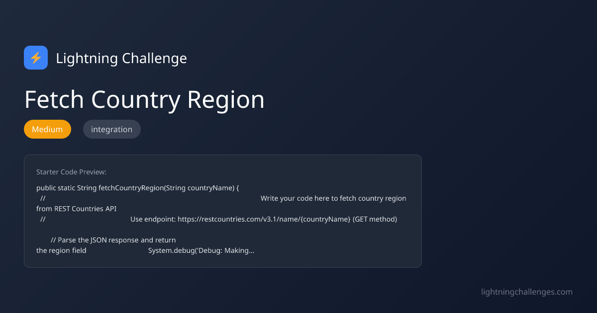 Fetch Country Region | Lightning Challenge