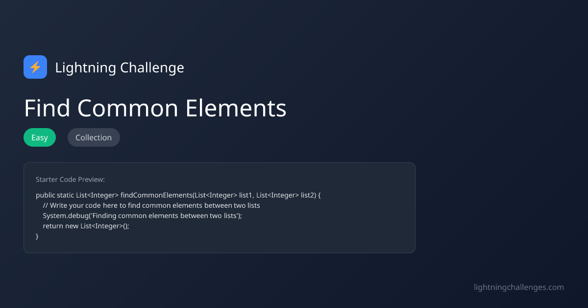 Find Common Elements | Lightning Challenge
