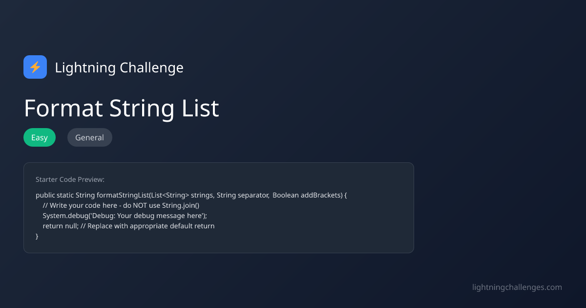 Format String List | Lightning Challenge
