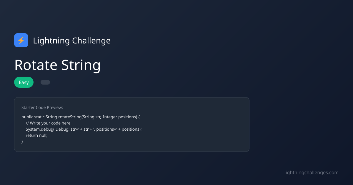 Rotate String | Lightning Challenge Rotate String | Lightning Challenge