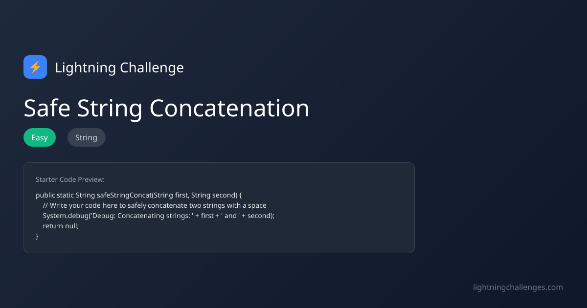 Safe String Concatenation | Lightning Challenge